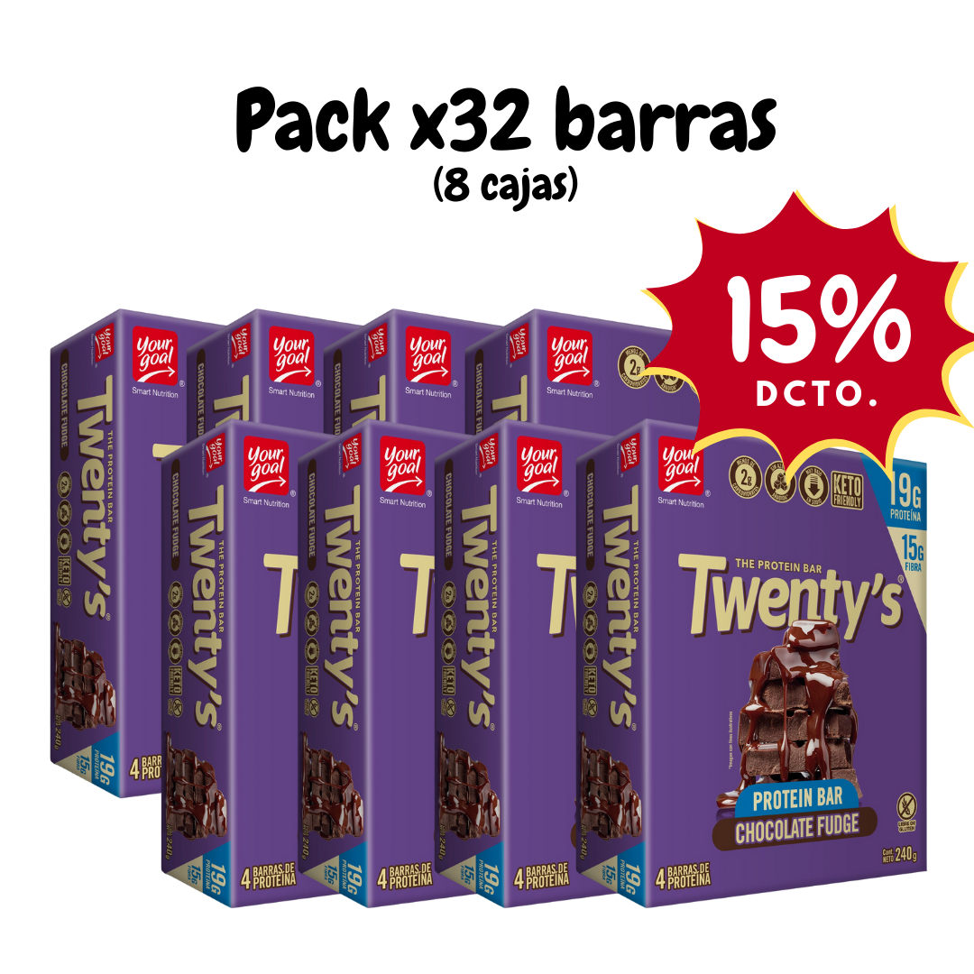 Twenty's Chocolate Fudge - Pack x32 barras (8 cajas) – Your Goal Perú