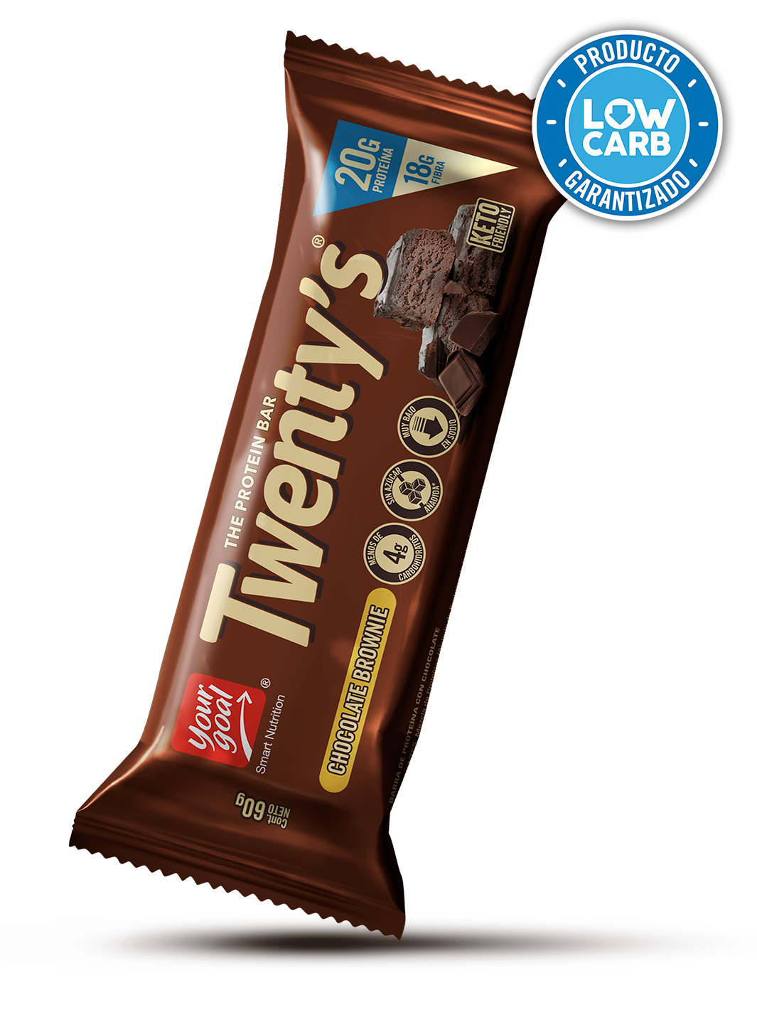 Twenty's Chocolate Brownie Barra 60g – Your Goal Perú